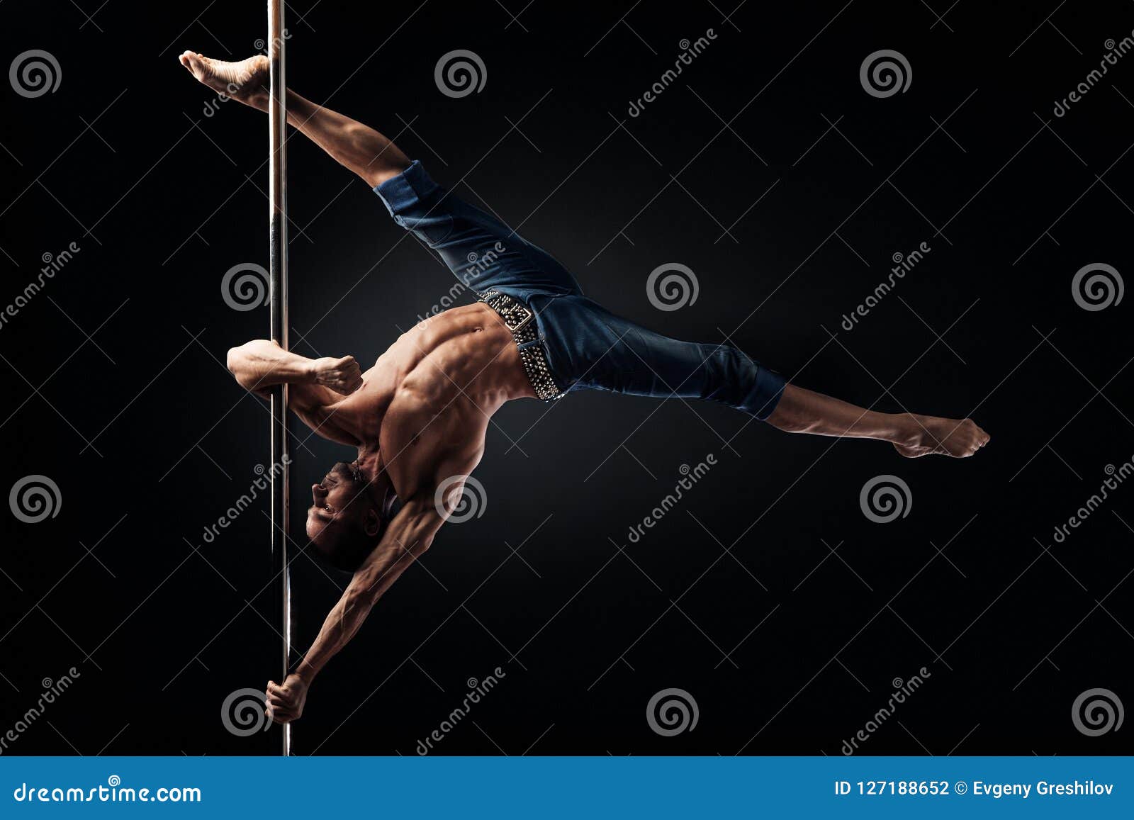Pole Dance Men stock photo. Image of dancing, flexibility - 127188652