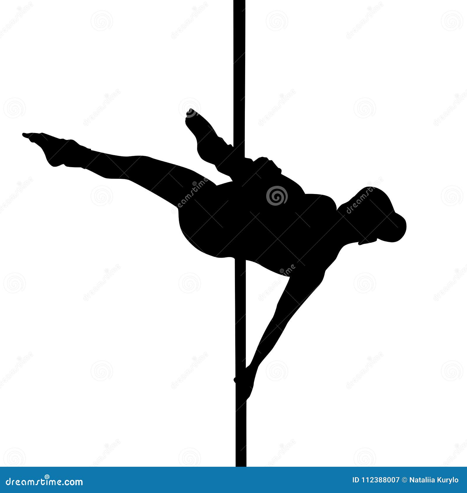 Pole Dance, Silhouette, Girl Dancing on Pylon. Stock Vector ...