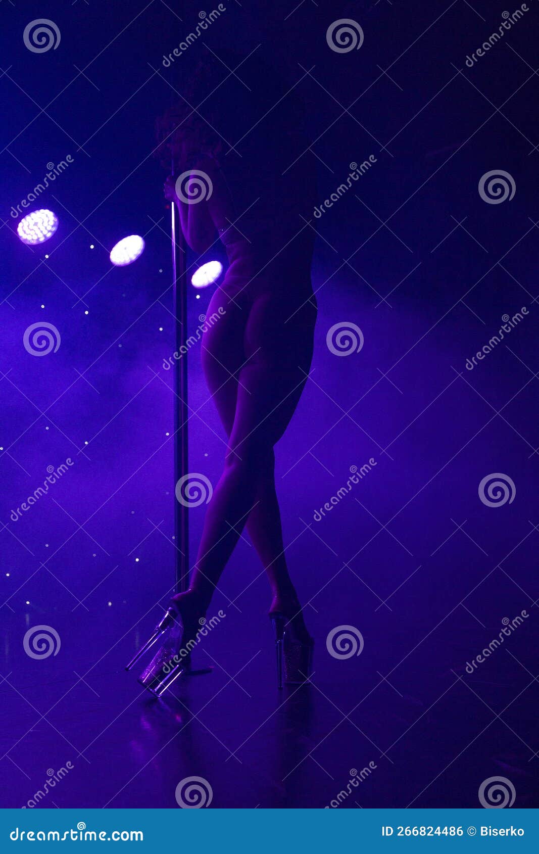 Pole Dance Girl Art Performer Stock Photo - Image of violet, shoes ...