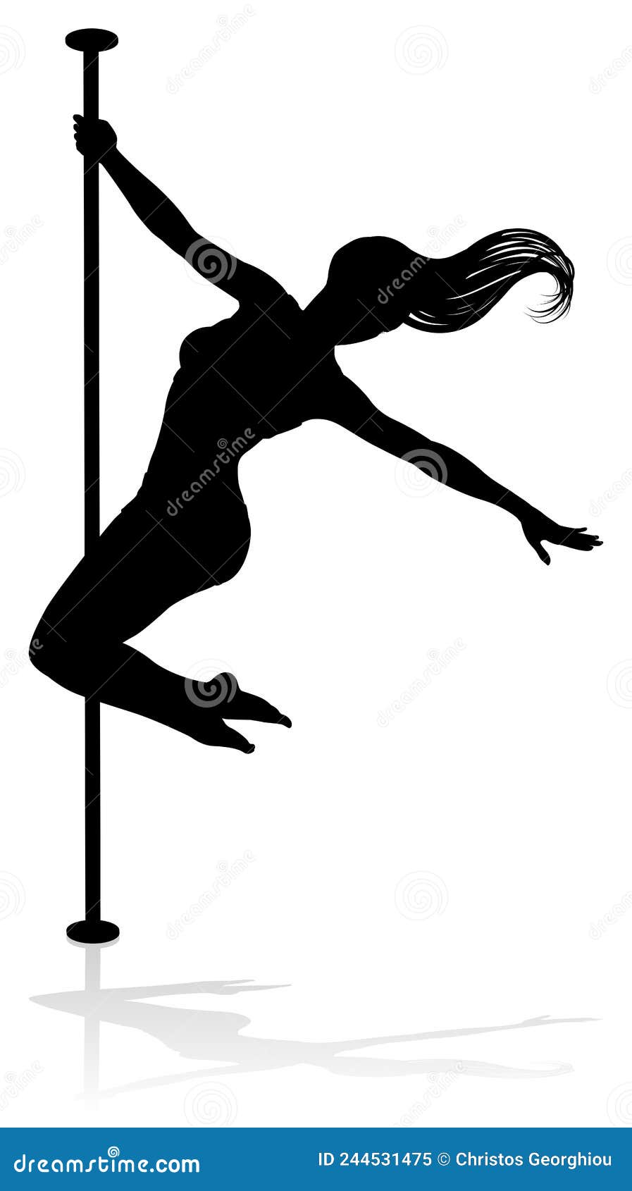 Pole Dancing Woman Silhouette Stock Vector Illustration Of Striptease