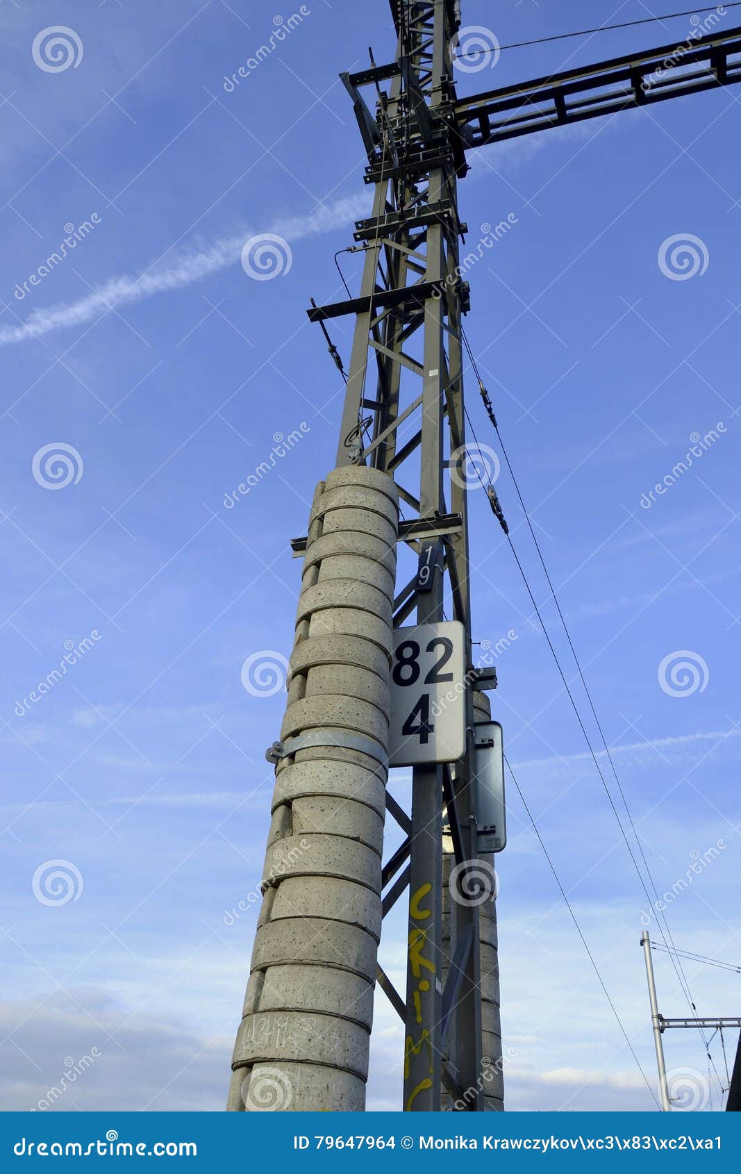 Electric Traction Line On Double-track Rail. Royalty-Free Stock Photo ...