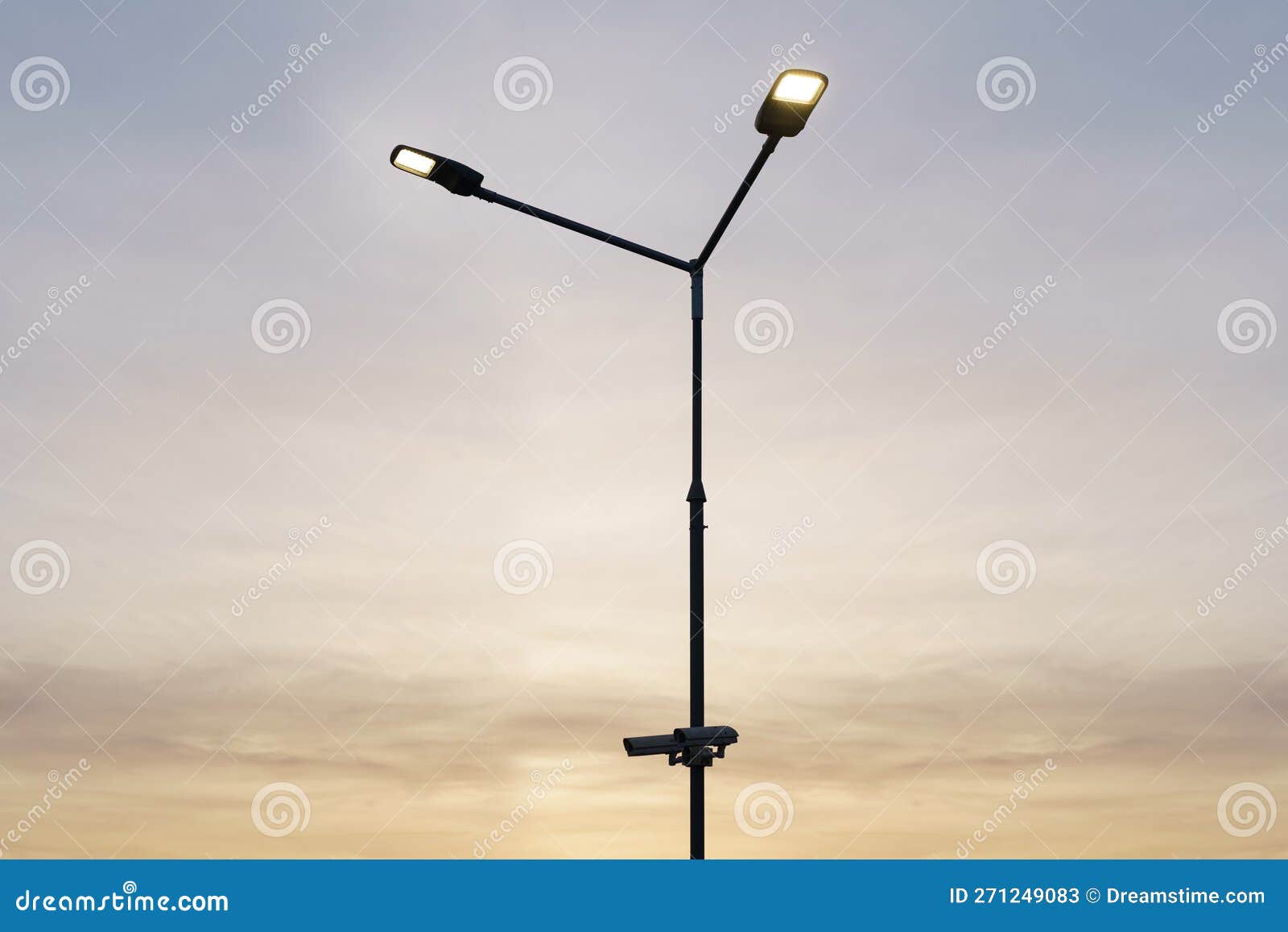 The Pole is Equipped with LED Lights and Video Surveillance Cameras ...