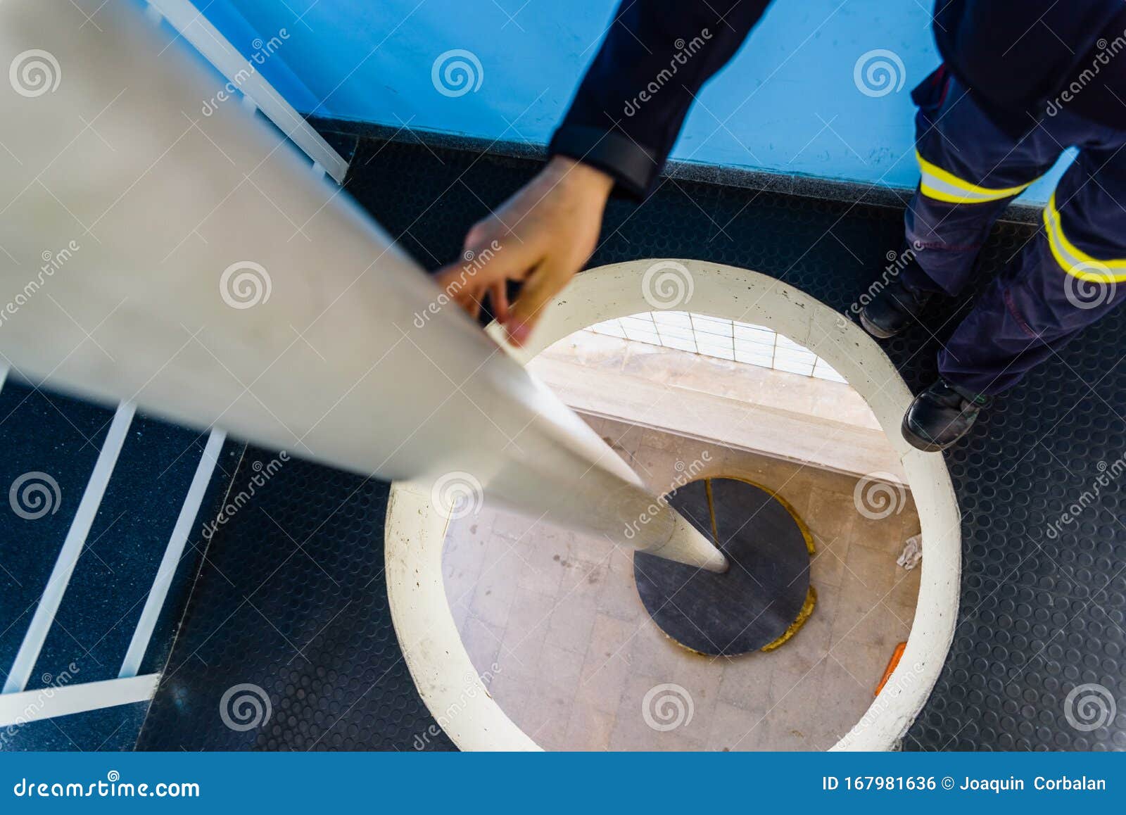 Pole in a Fire Station To Slide with Speed To the Garage in Case of ...