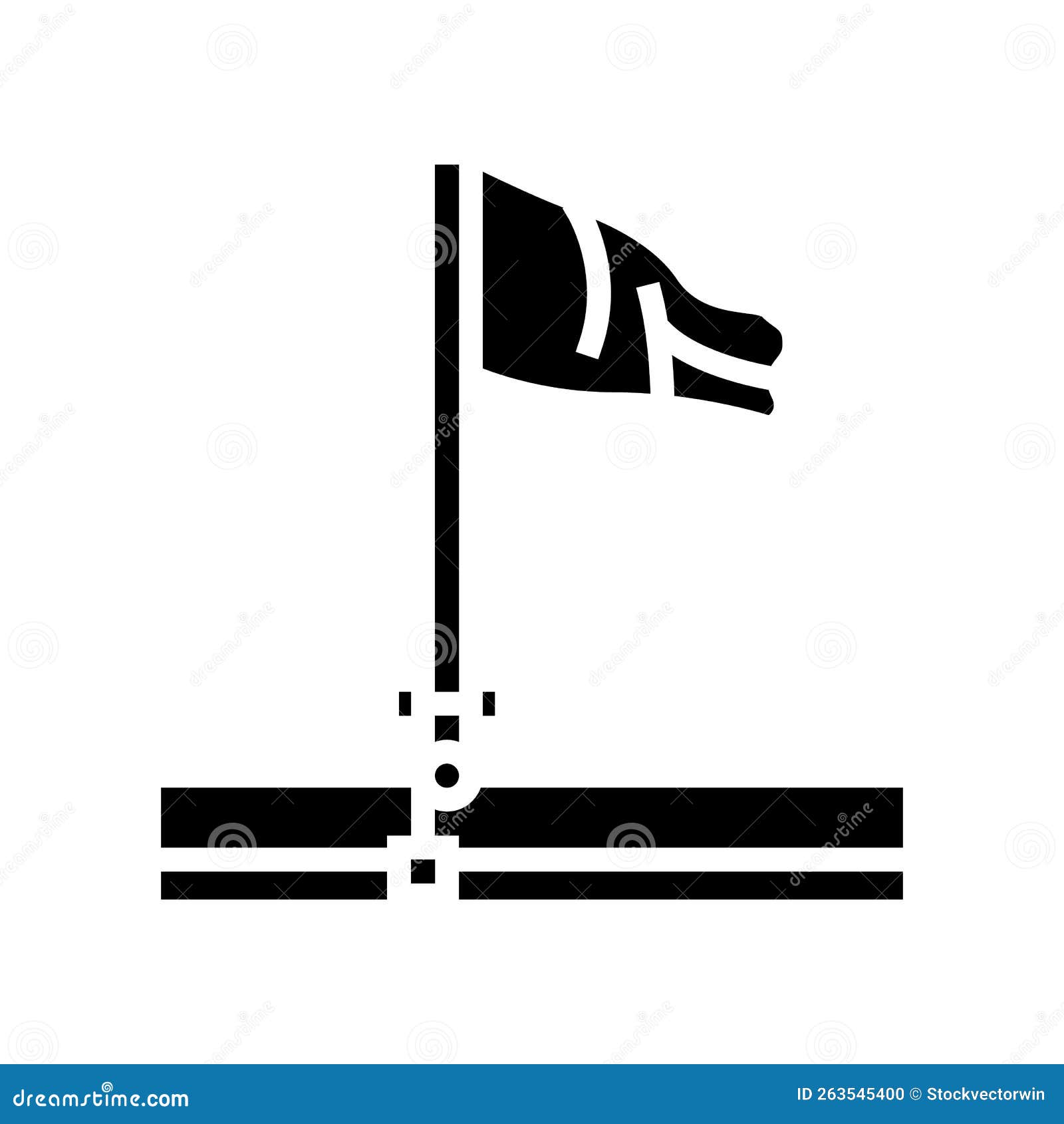 Pole Flag Glyph Icon Vector Illustration Stock Vector - Illustration of ...