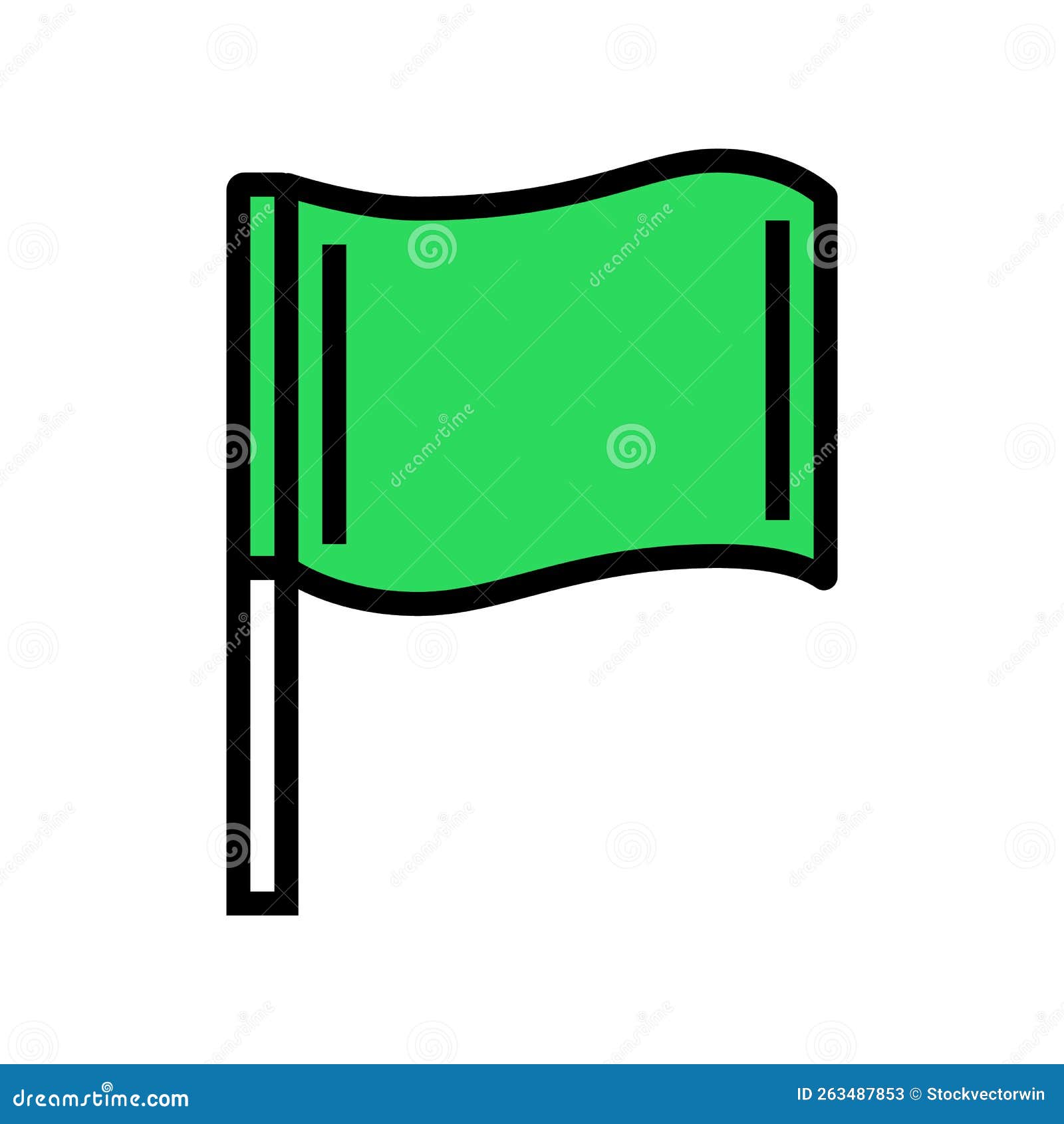 Pole Flag Start Color Icon Vector Illustration Stock Vector ...