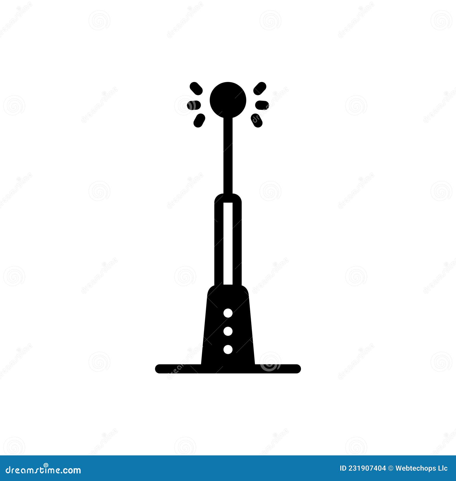 Black Solid Icon for Pole, Light and Electric Stock Vector ...