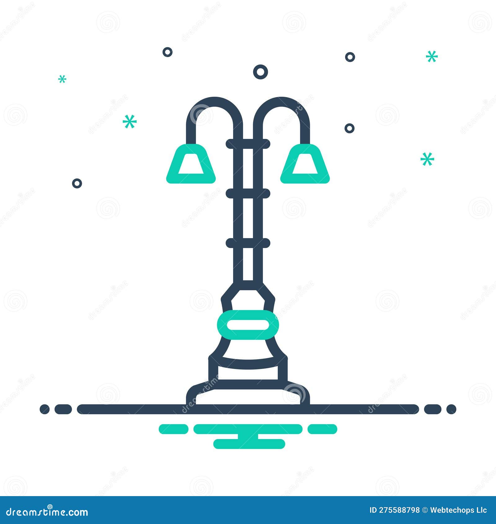 Mix Icon for Pole, Street Light and Electric Stock Vector ...