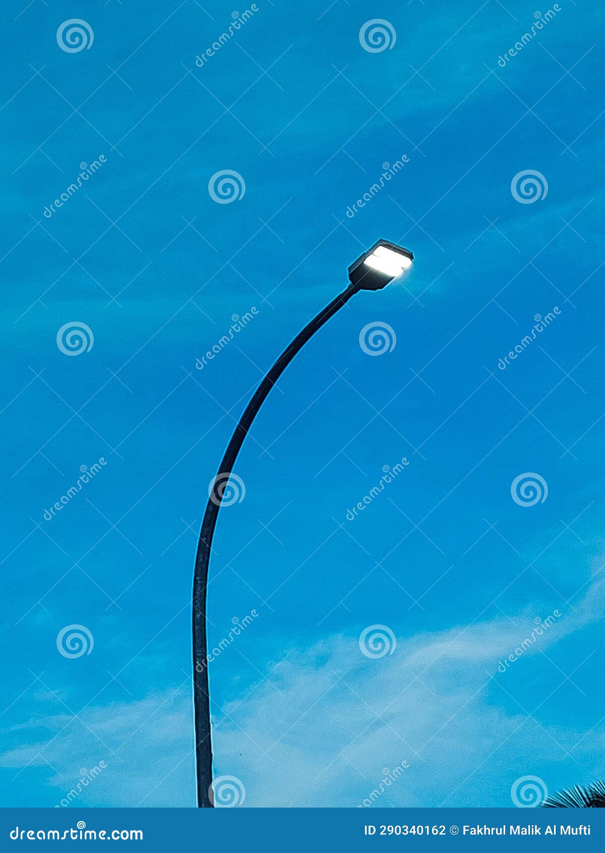 Pole Lamp Wih Electrical Energy Use To Give Lighting for Road Stock ...