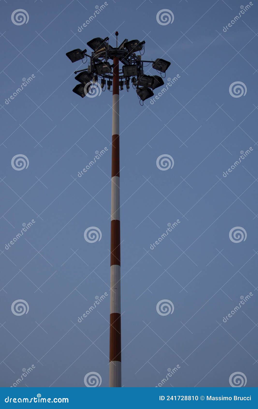 Pole with Lighting System Up in the Air Stock Photo - Image of blue ...