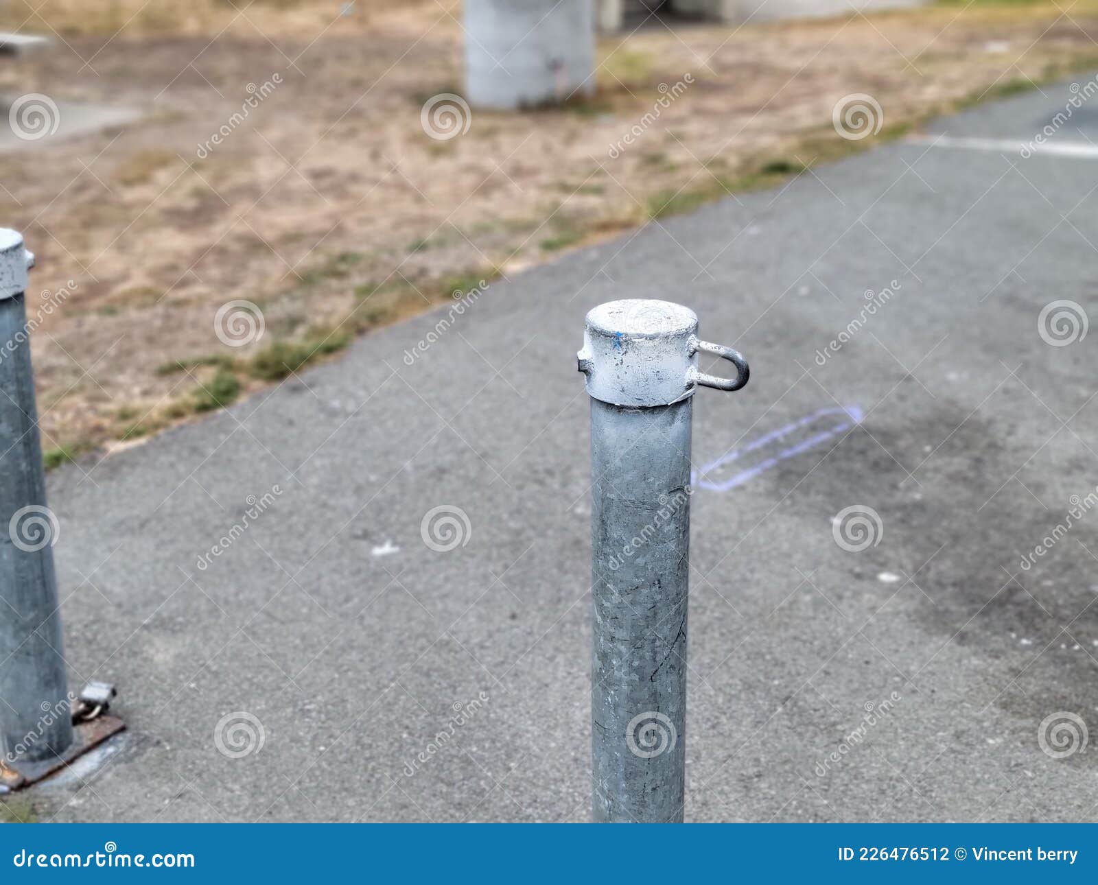 Pole With Metal Restraining Rope. Barrier, Enclosed VIP Area, Protected ...