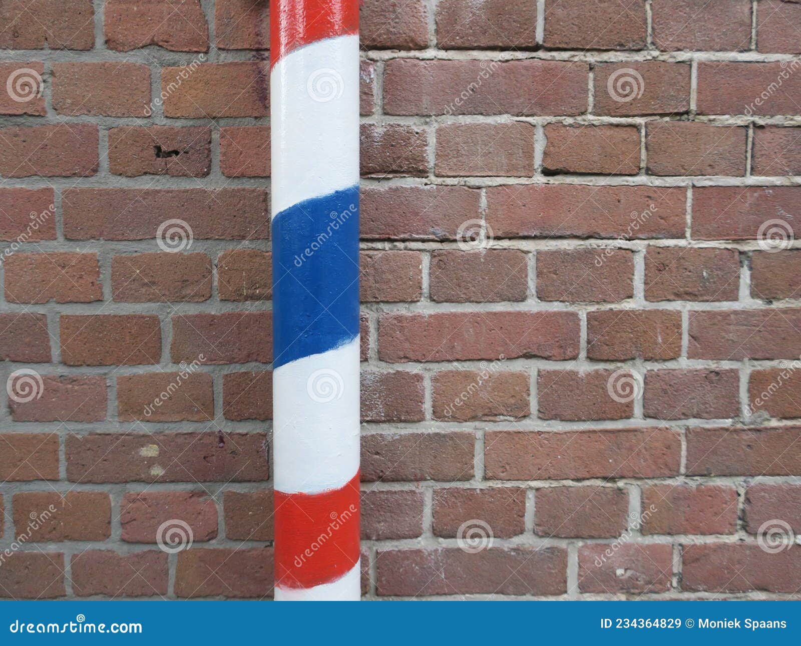 Pole Painted in Red, White and Blue As a Symbol for a Barber Shop Stock ...