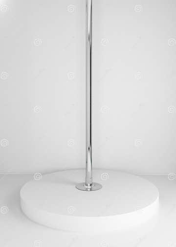 Pole for Pole Dance with a Scene on a White Background. 3d Render Stock ...