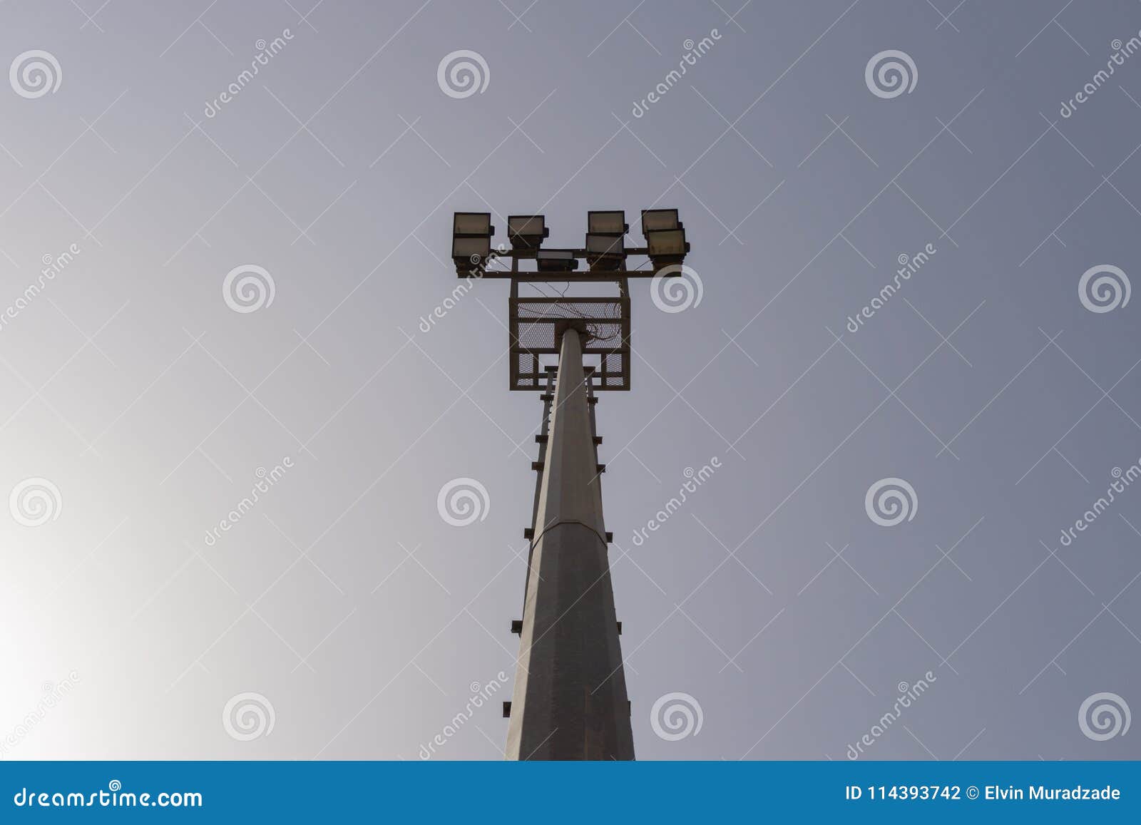 A Pole with Projectors on the Top Stock Photo - Image of post, time ...