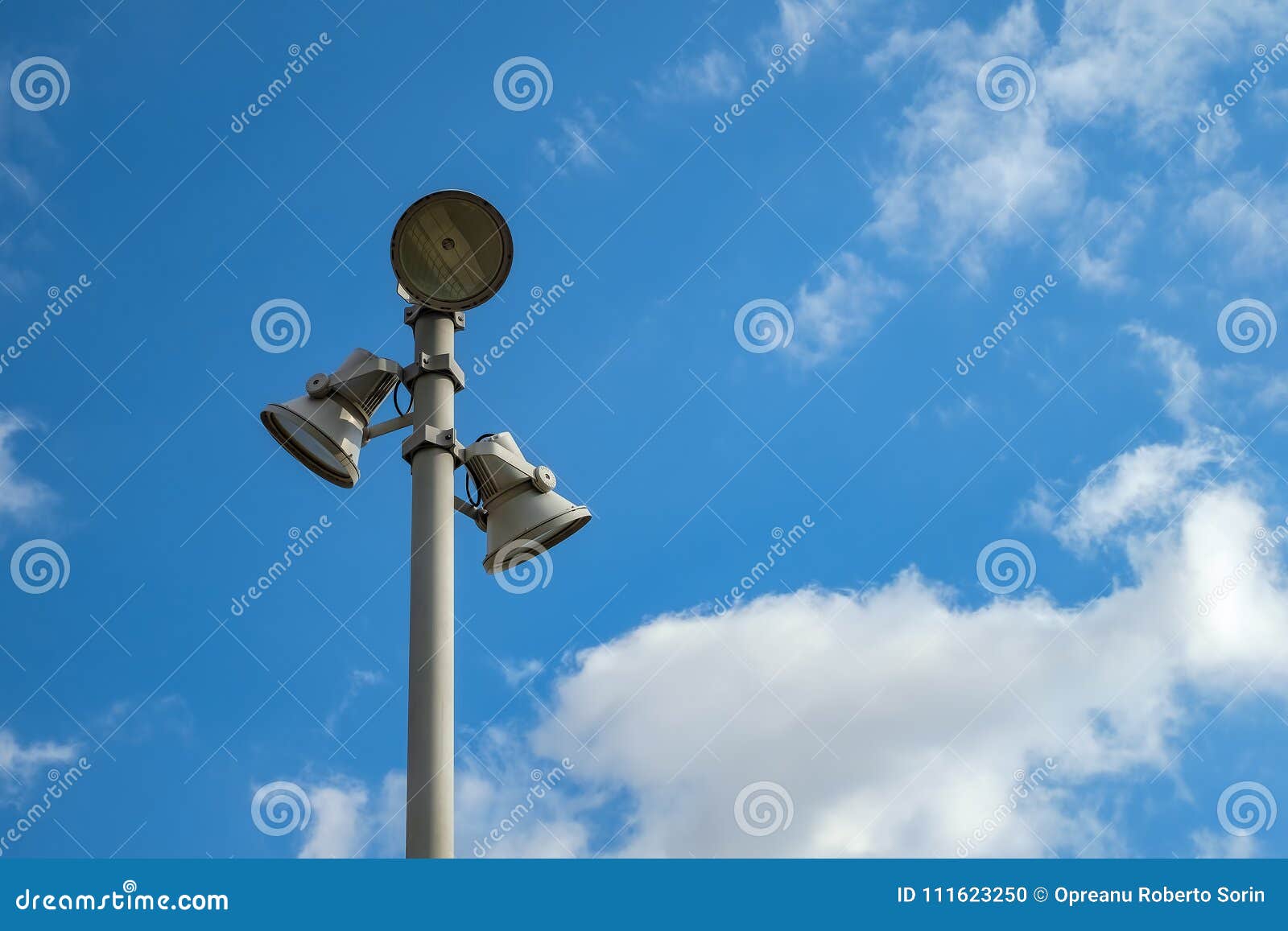 Pole with reflectors stock photo. Image of industry - 111623250