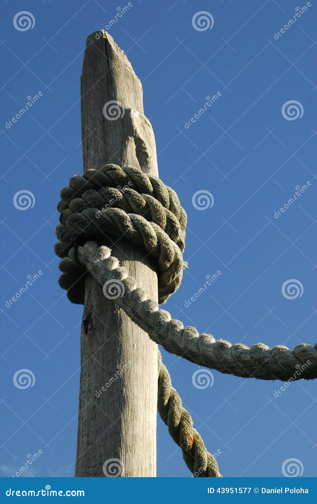 Pole with rope stock image. Image of wooden, pole, wood - 43951577
