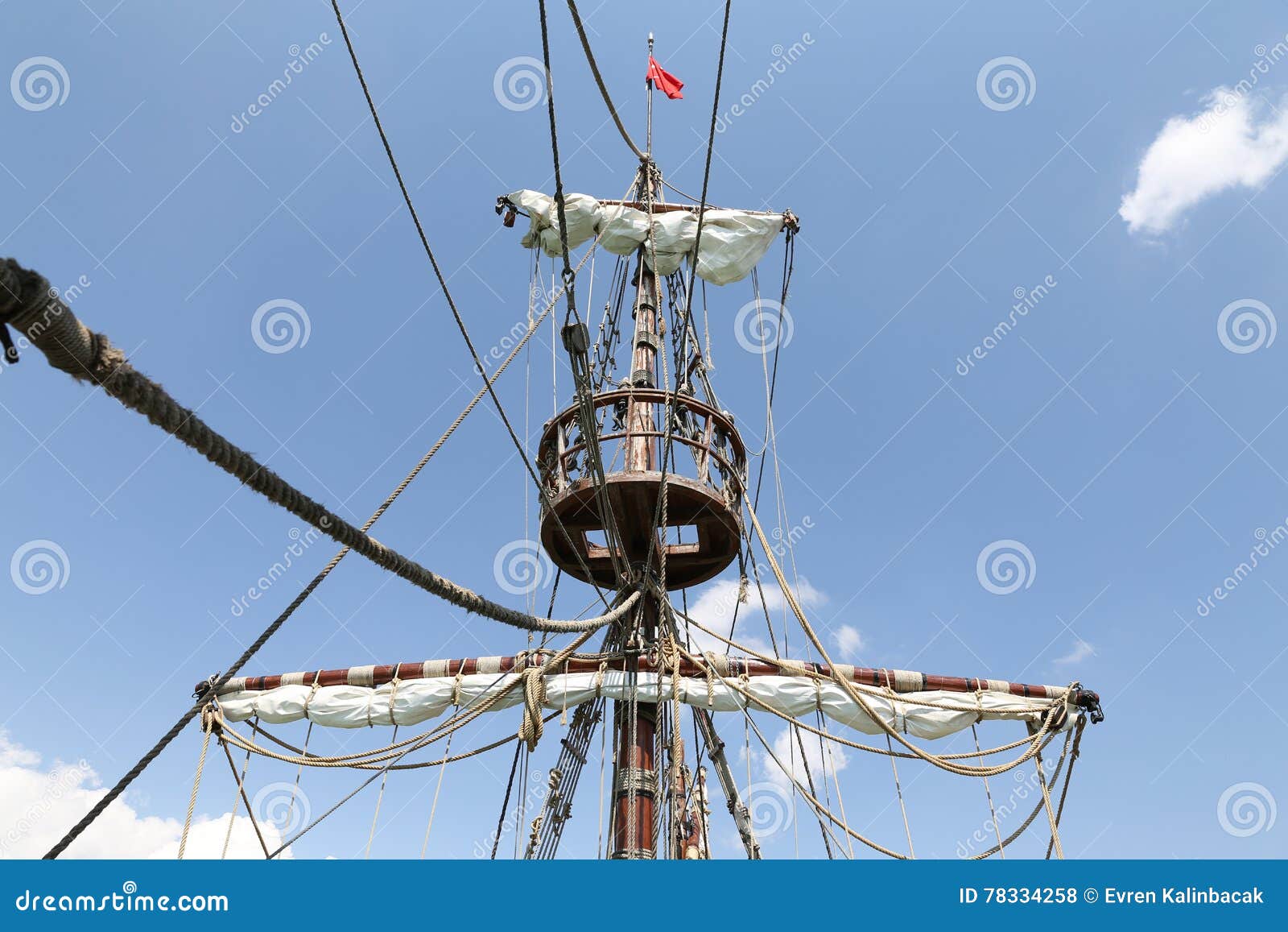 Pole of Sailboat stock photo. Image of ship, wooden, reconstraction ...