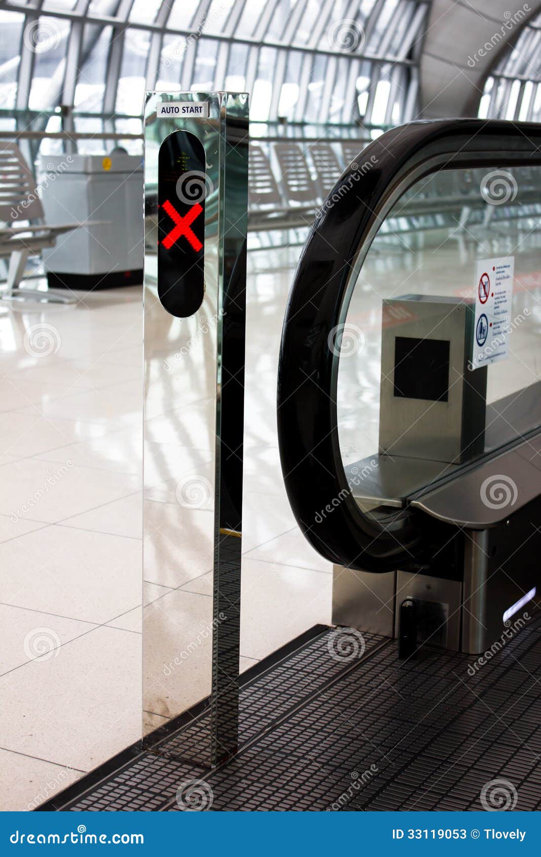 Pole sign escalator stock image. Image of architecture - 33119053