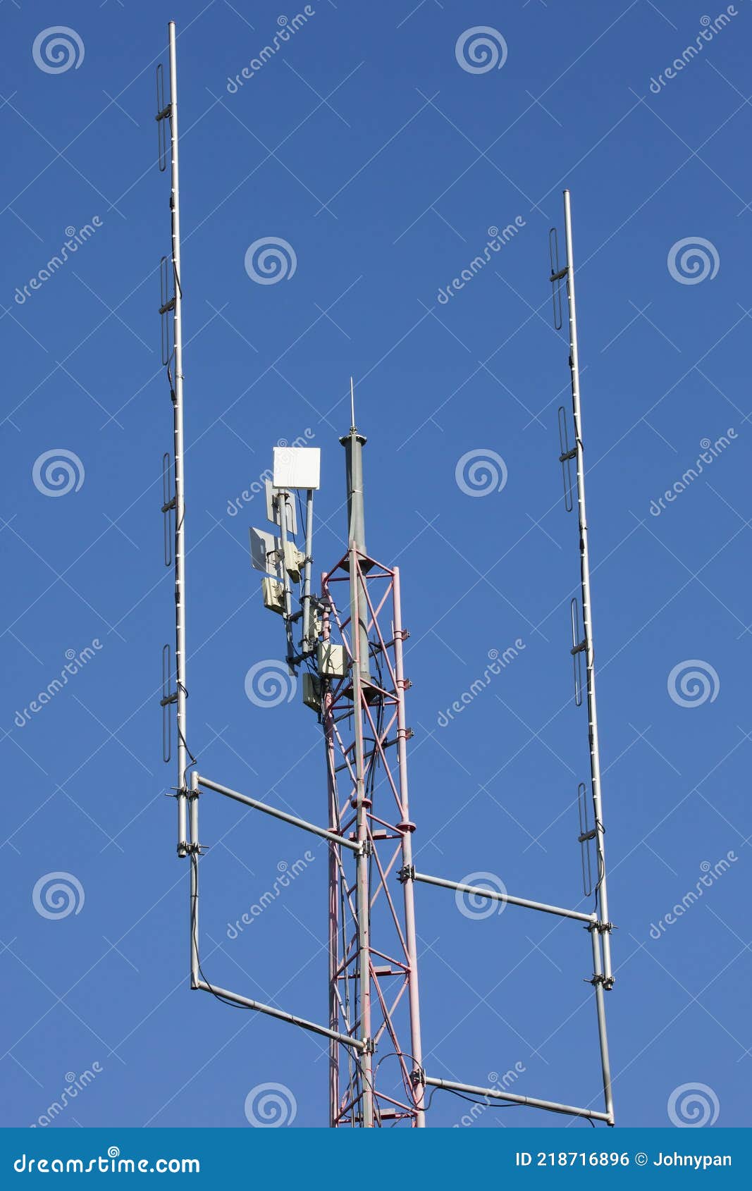 Pole with signal antenna stock photo. Image of antenna - 218716896