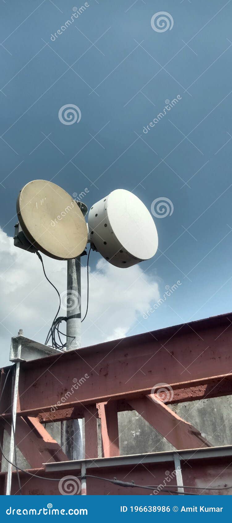 This is Pole Site Two Microwave Antenna Stock Photo - Image of pole ...