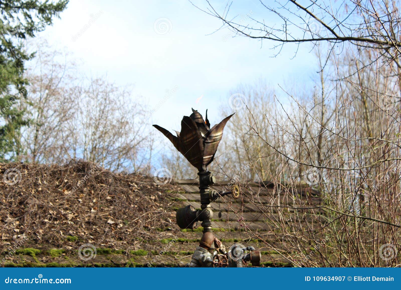 Pole with torch burning stock image. Image of nice, blossom - 109634907