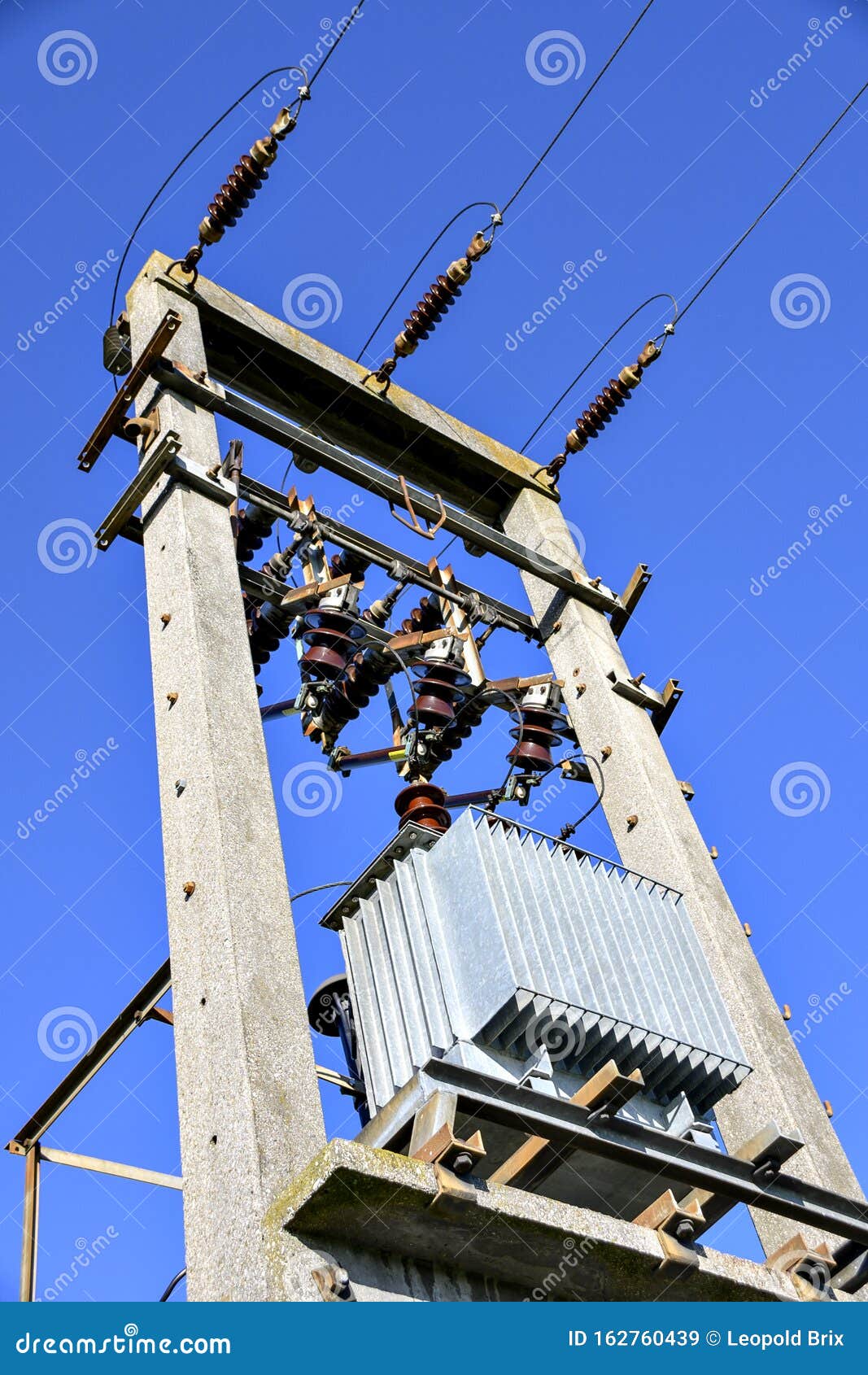 Pole Transformer in Sunshine Stock Image - Image of medium, voltage ...