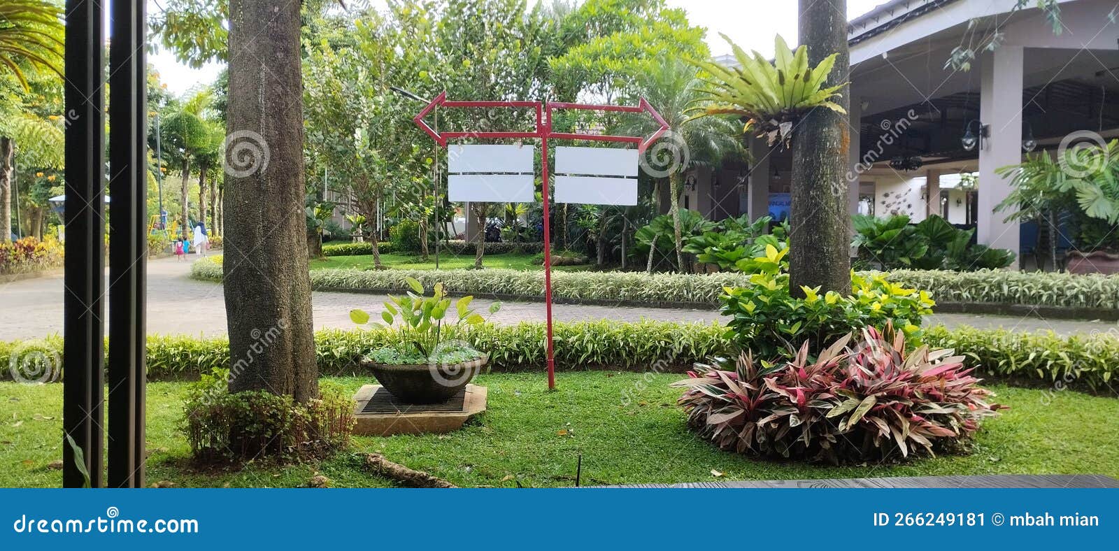 Pole between the Two Directions Stock Image - Image of left, right ...