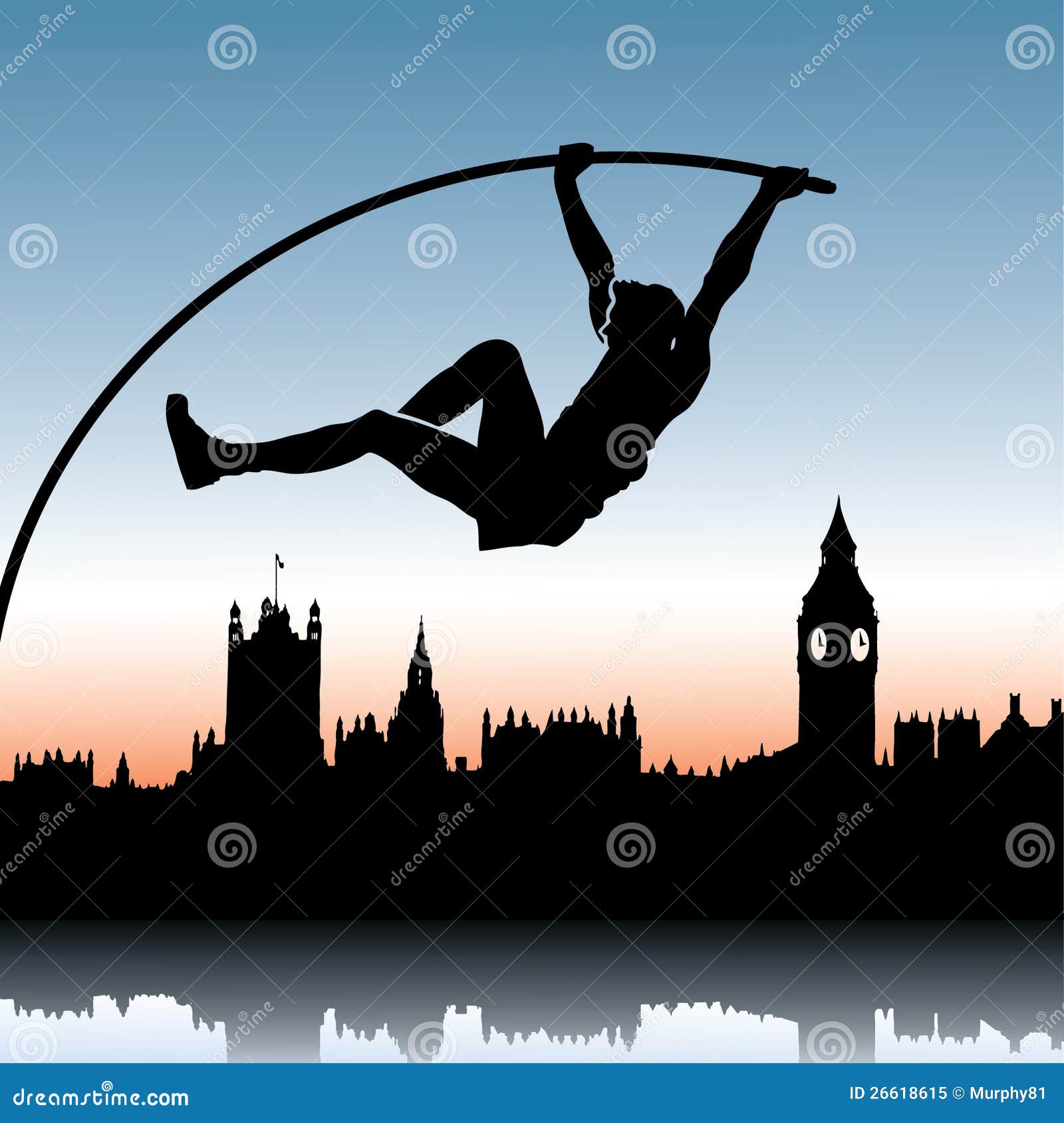 Pole Vault Background Cartoon Vector | CartoonDealer.com #27000265