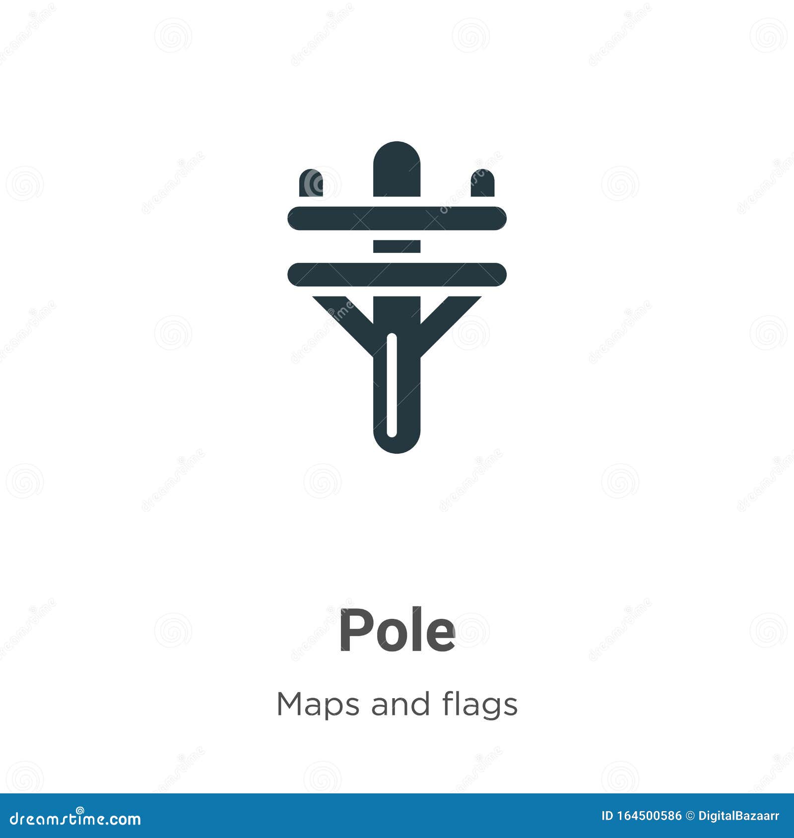 Pole Vector Icon on White Background. Flat Vector Pole Icon Symbol Sign ...