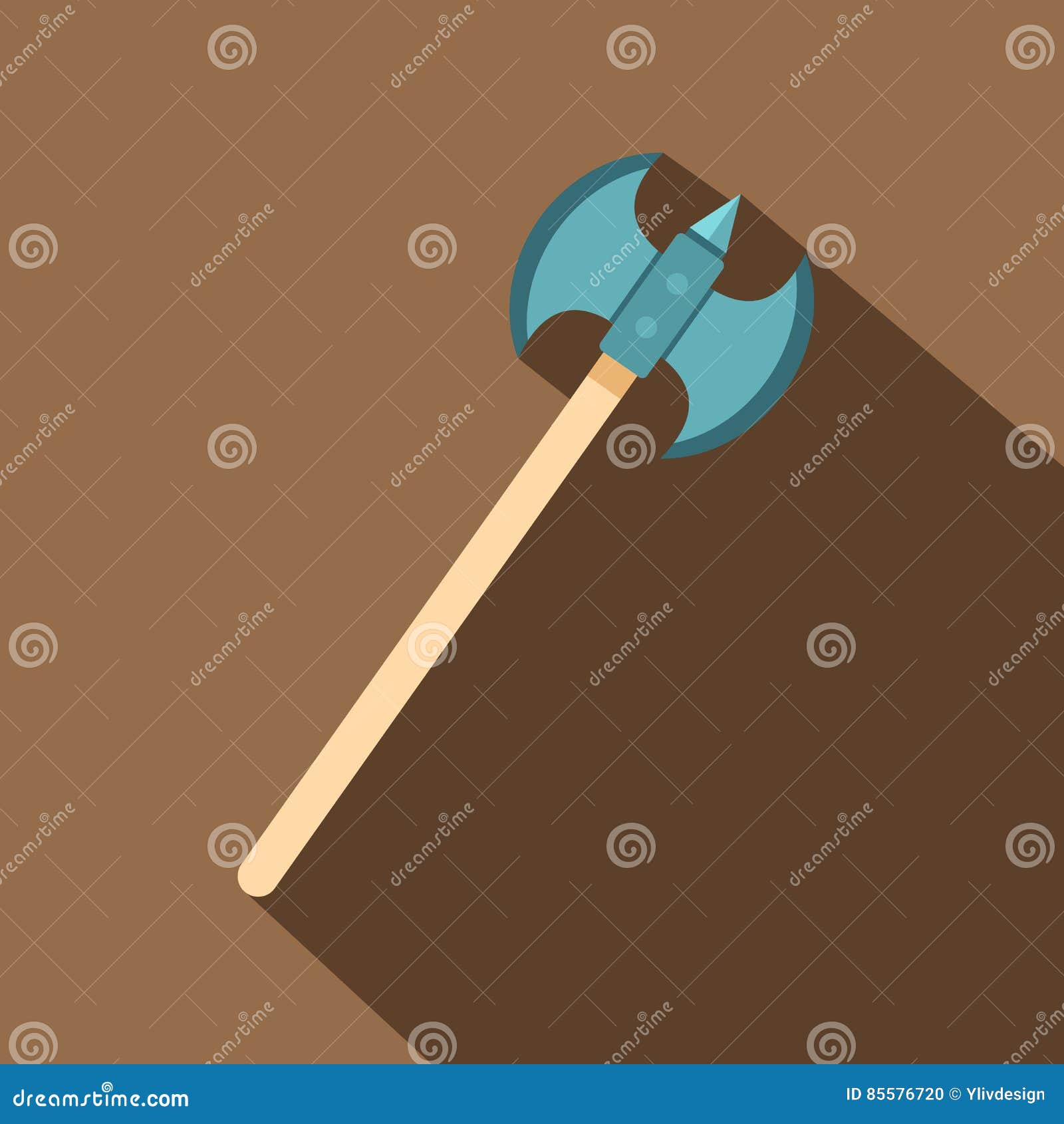 Poleaxe icon, flat style stock vector. Illustration of poleaxe - 85576720