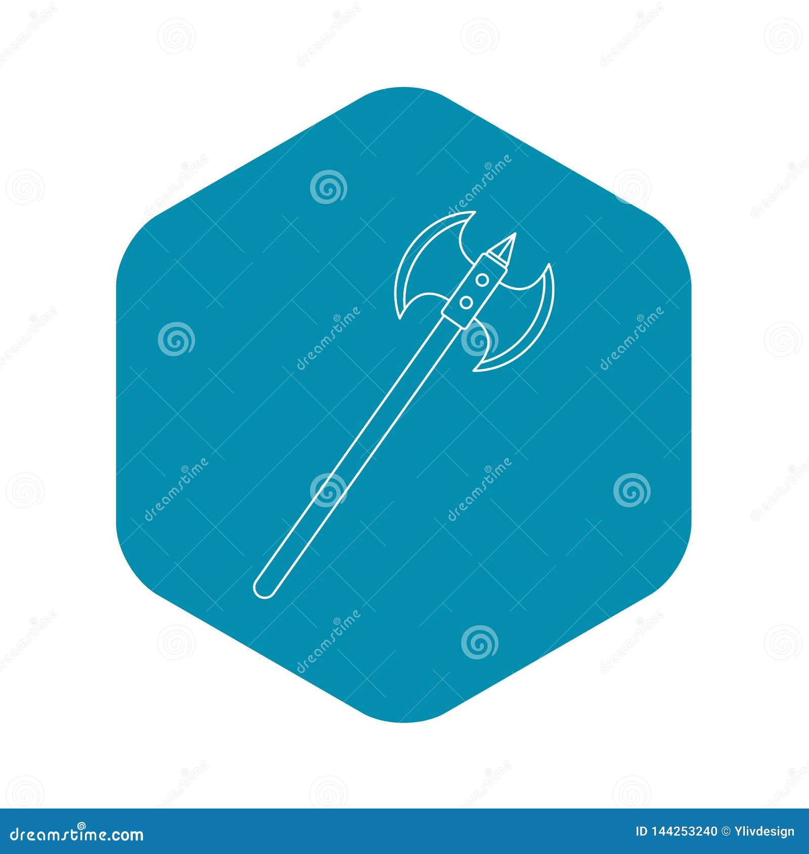 Poleaxe Icon, Outline Style Stock Vector - Illustration of history ...