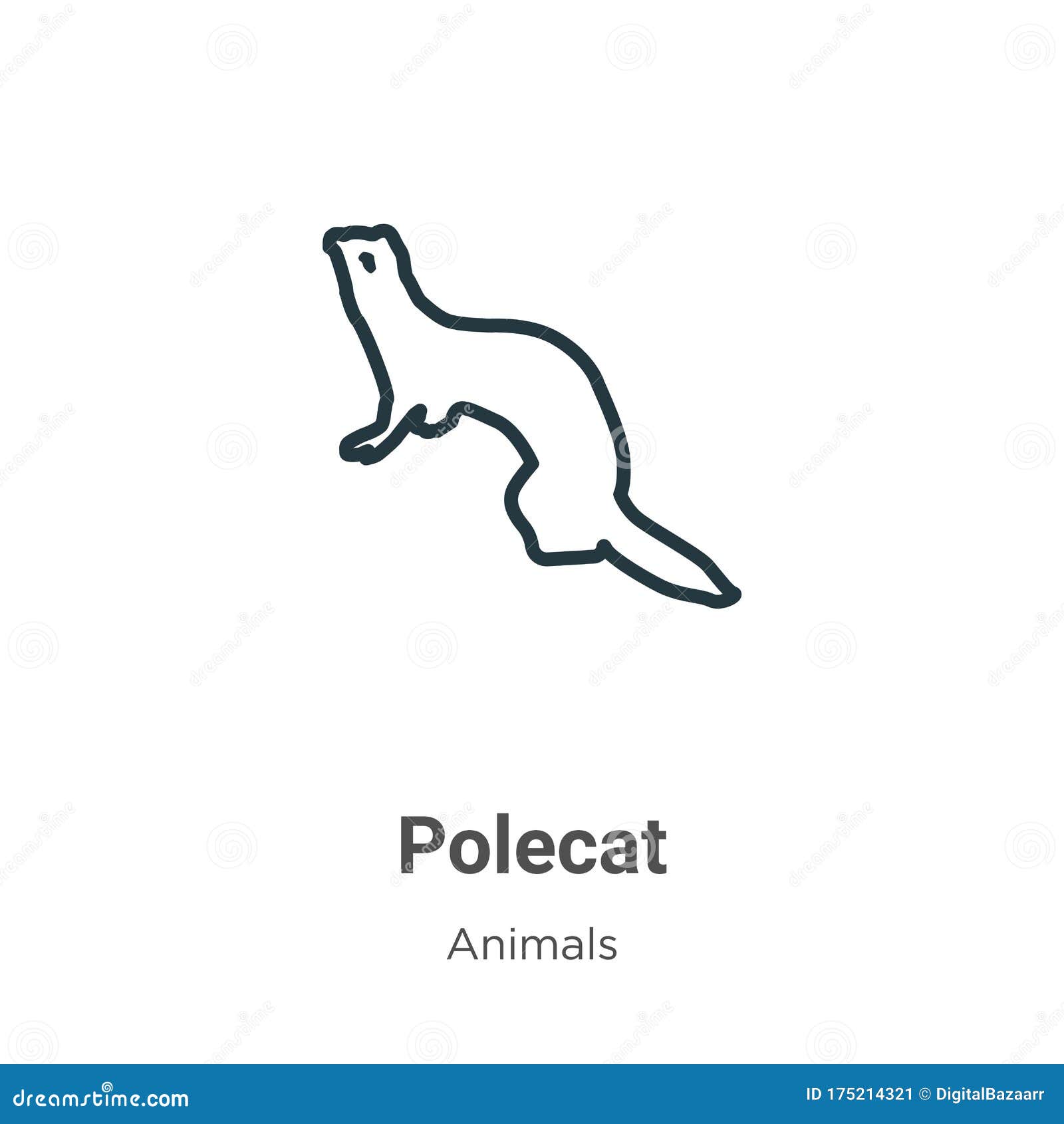 Linear Polecat Icon From Animals And Wildlife Outline Collection. Thin ...