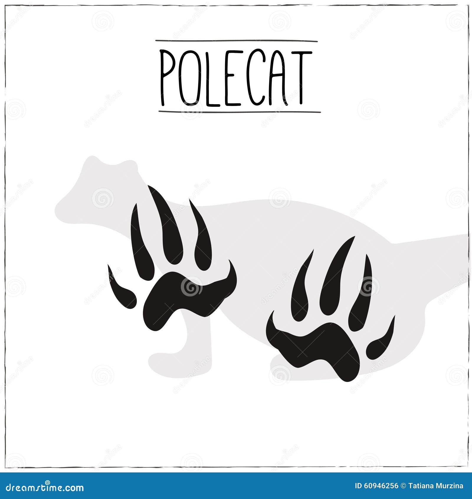 Polecat with trails. stock vector. Illustration of shape - 60946256