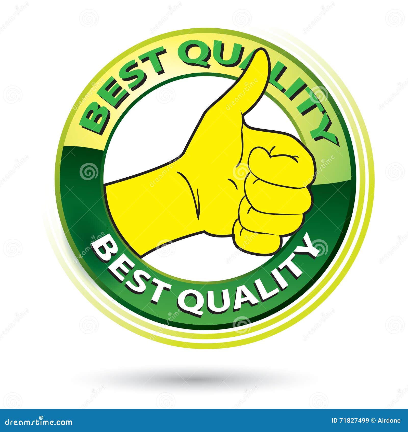 Polegar Acima Da Melhor Qualidade Logo Illustration Ilustração do Vetor ...