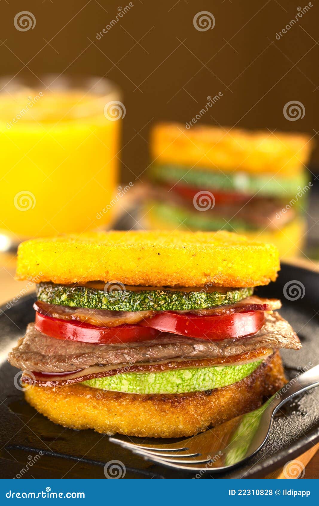 Polenta Burger stock photo. Image of hamburger, meat - 22310828