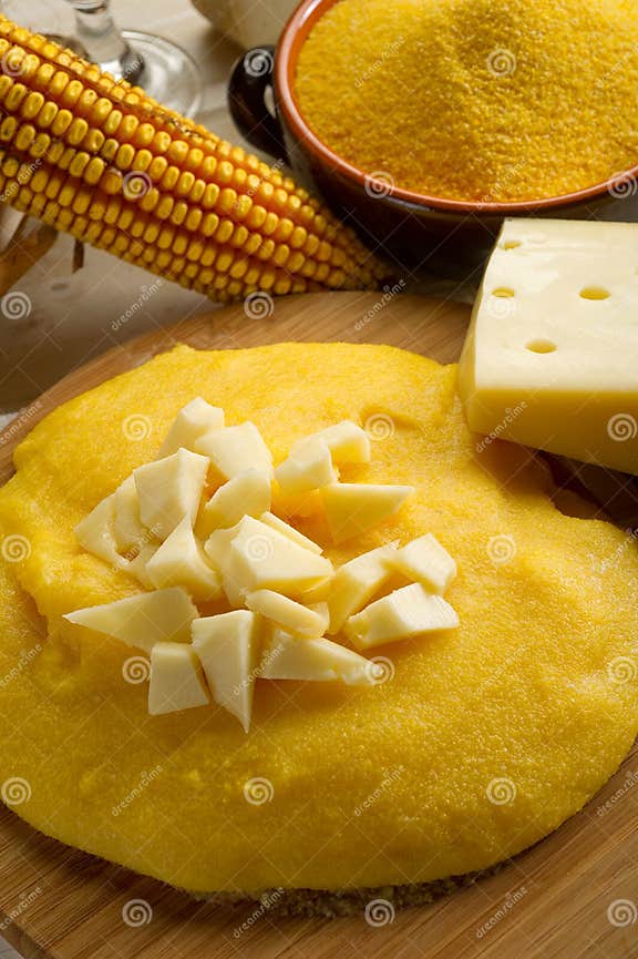 Polenta and cheese stock photo. Image of knife, main - 16028400