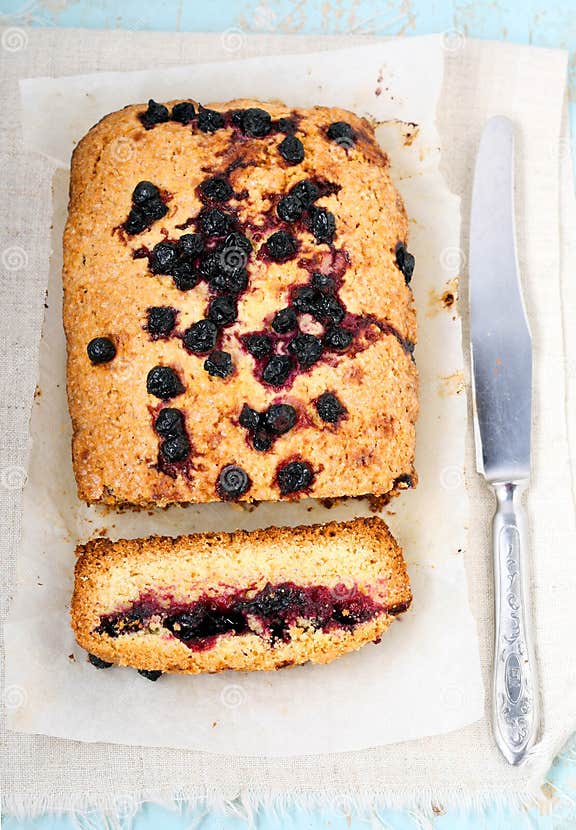 Polenta, Orange and Currant Loaf Stock Photo - Image of slice, piece ...