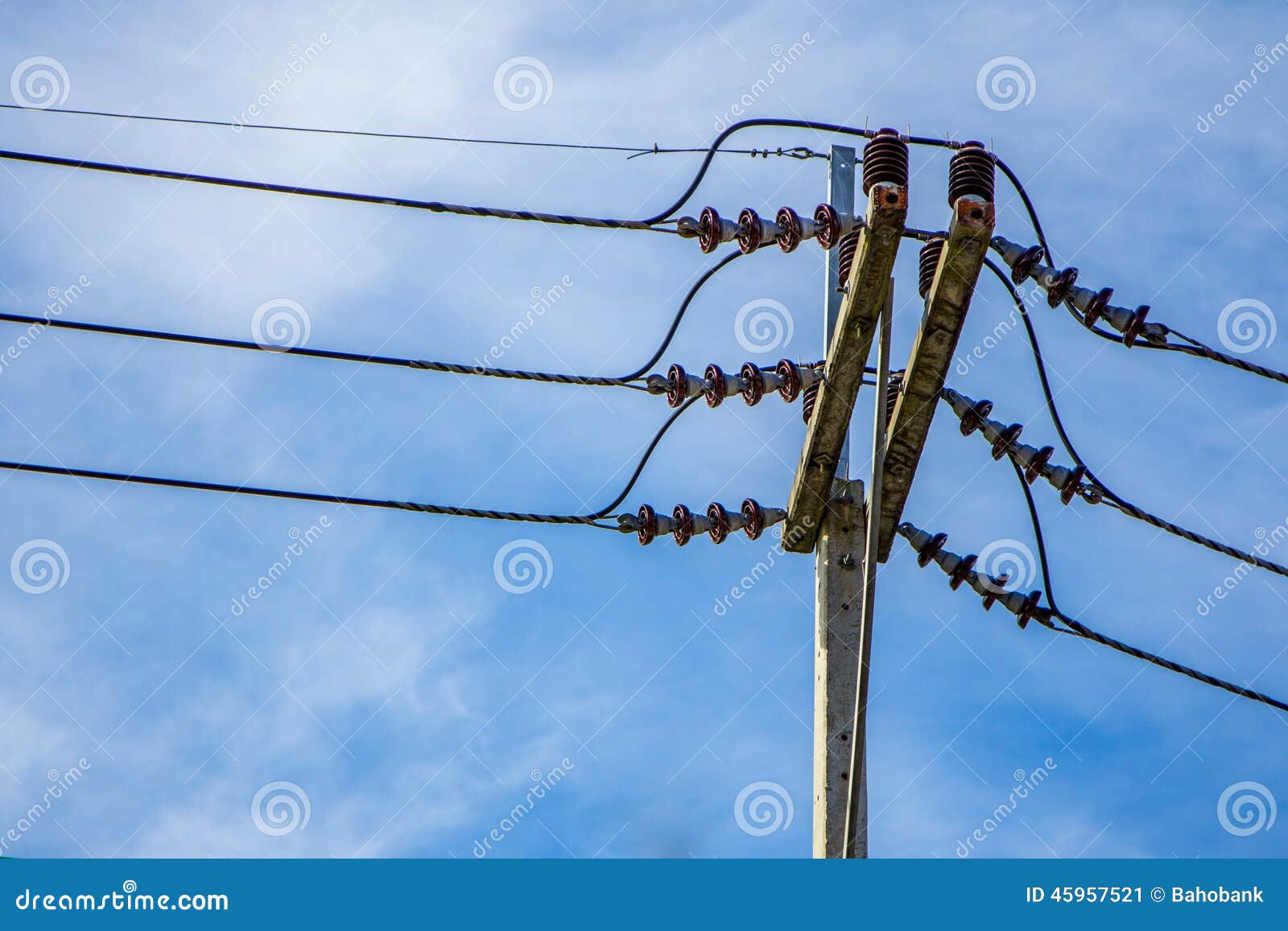 Poles electric in the sky stock image. Image of poles - 45957521