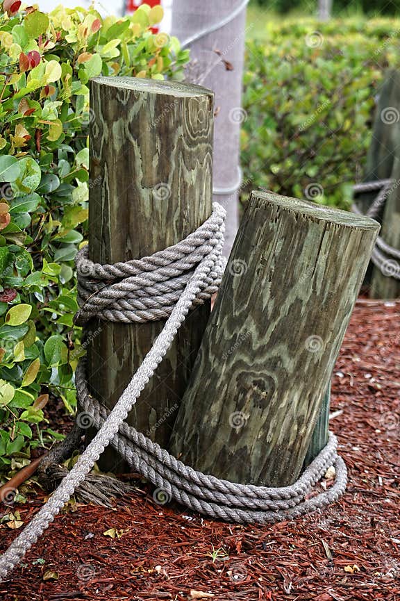 Poles with rope stock photo. Image of chips, wood, rope - 11039530