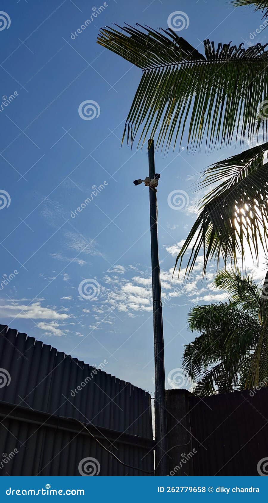 Poles To Support Surveillance Cameras in a Work Area Stock Photo ...