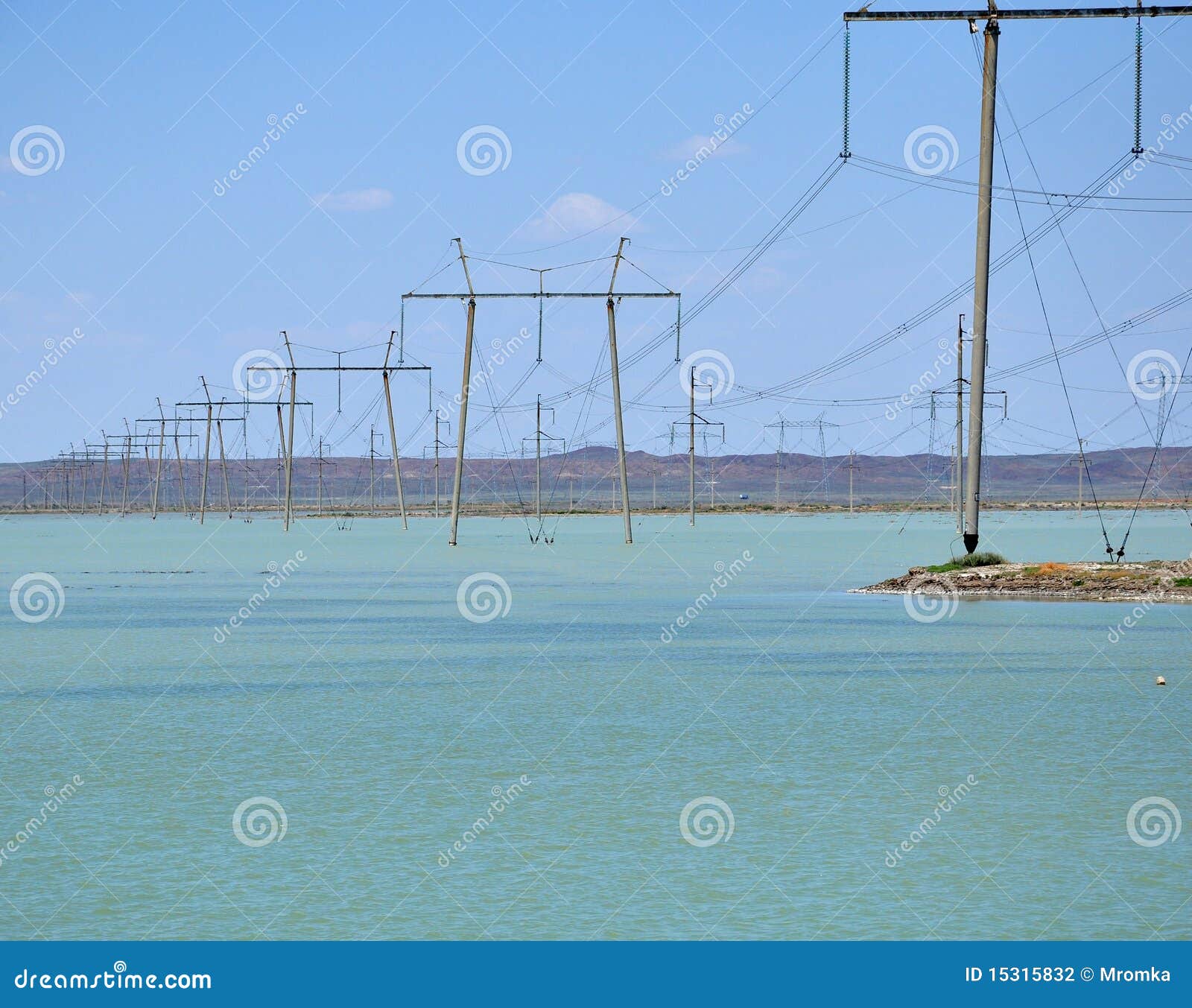Poles in the water stock photo. Image of high, system - 15315832