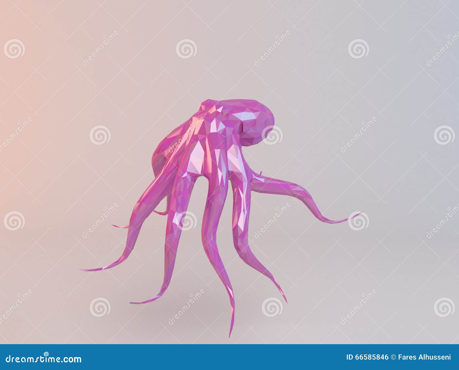 Poli Basso Rosa 3D (polipo) Illustrazione di Stock - Illustrazione di ...