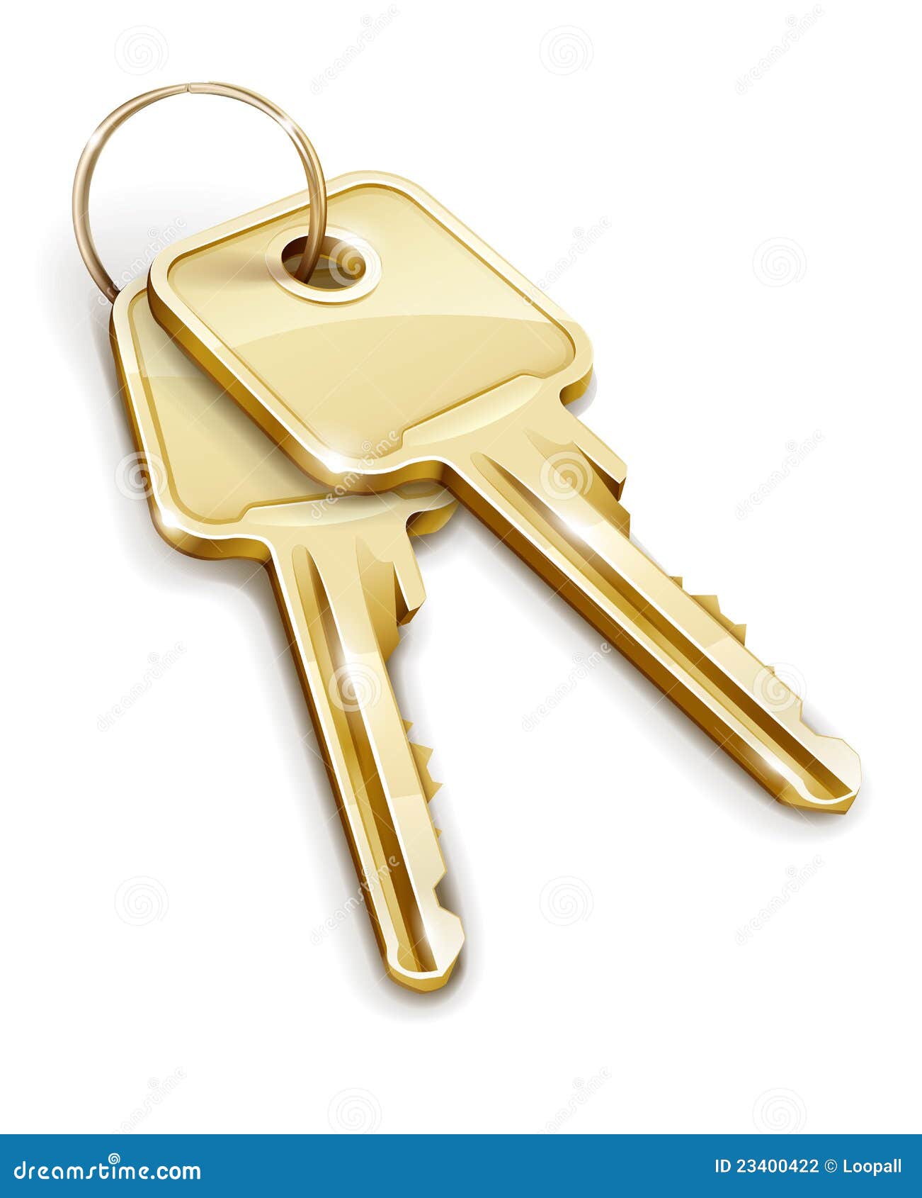 Polia de chaves do ouro ilustração do vetor. Ilustração de metal - 23400422
