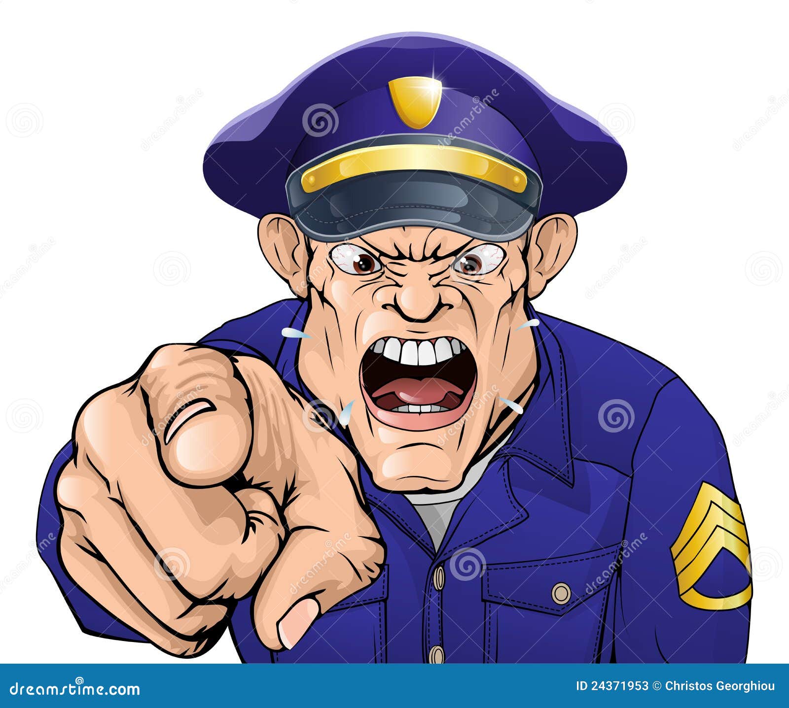 Policía enojado ilustración del vector. Ilustración de usted - 24371953
