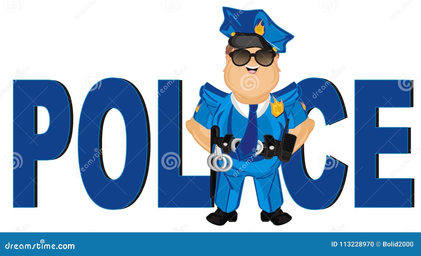 Policía y letras grandes stock de ilustración. Ilustración de ...