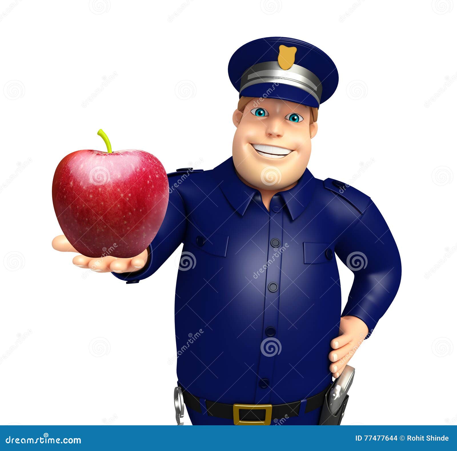 Police with Apple stock illustration. Illustration of police - 77477644
