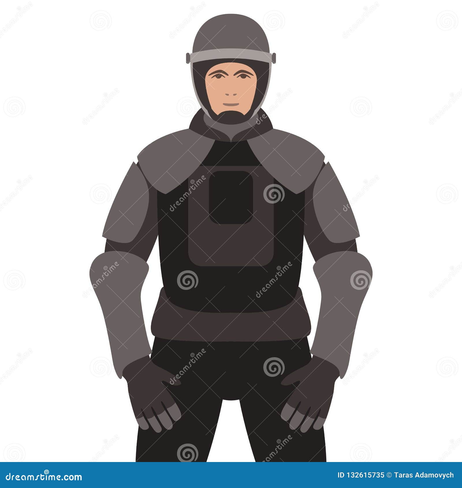 Police in Armor ,vector Illustration, Flat Style Stock Vector ...