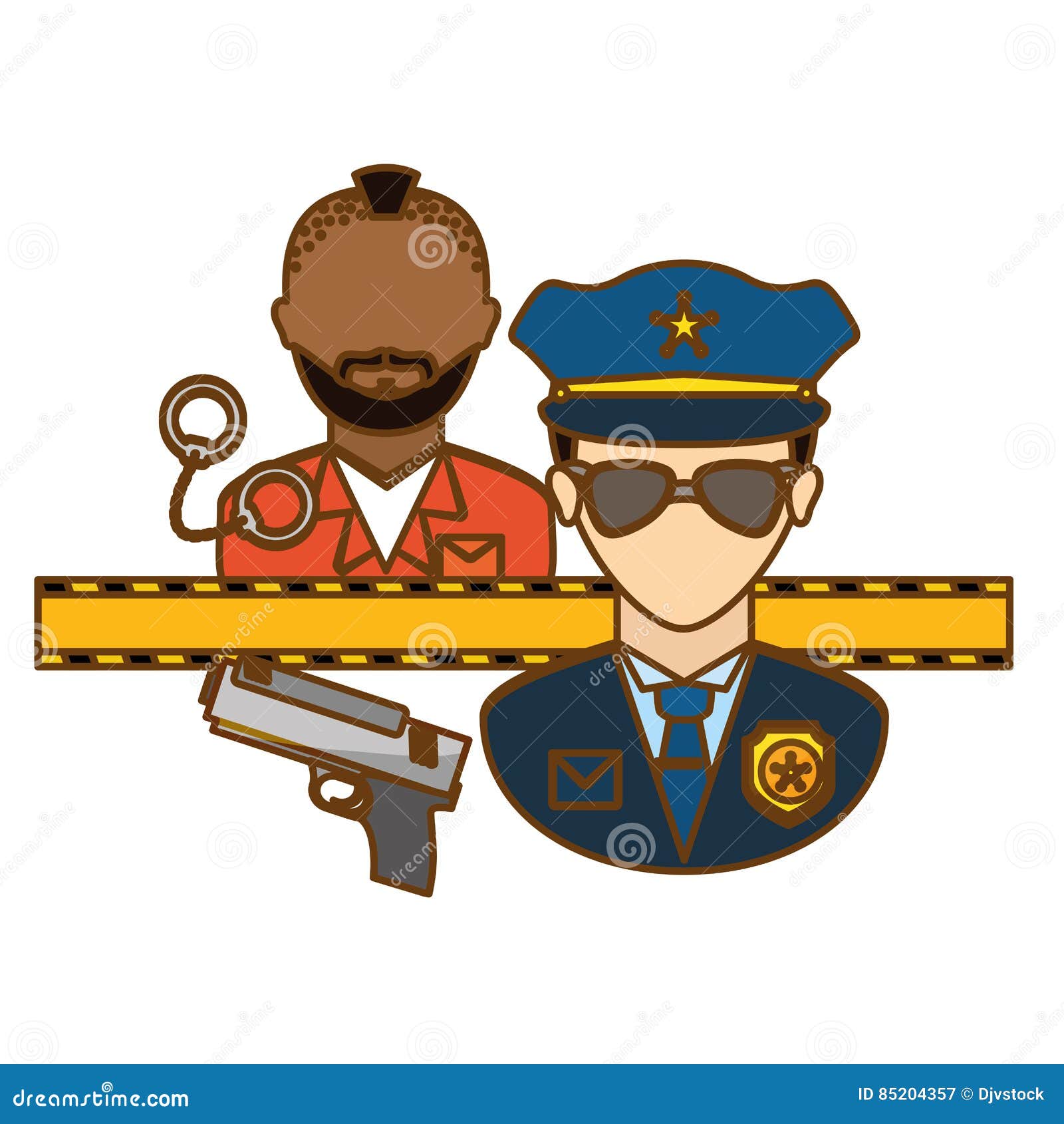 Police Arresting Offender Icon Image Stock Illustration - Illustration ...