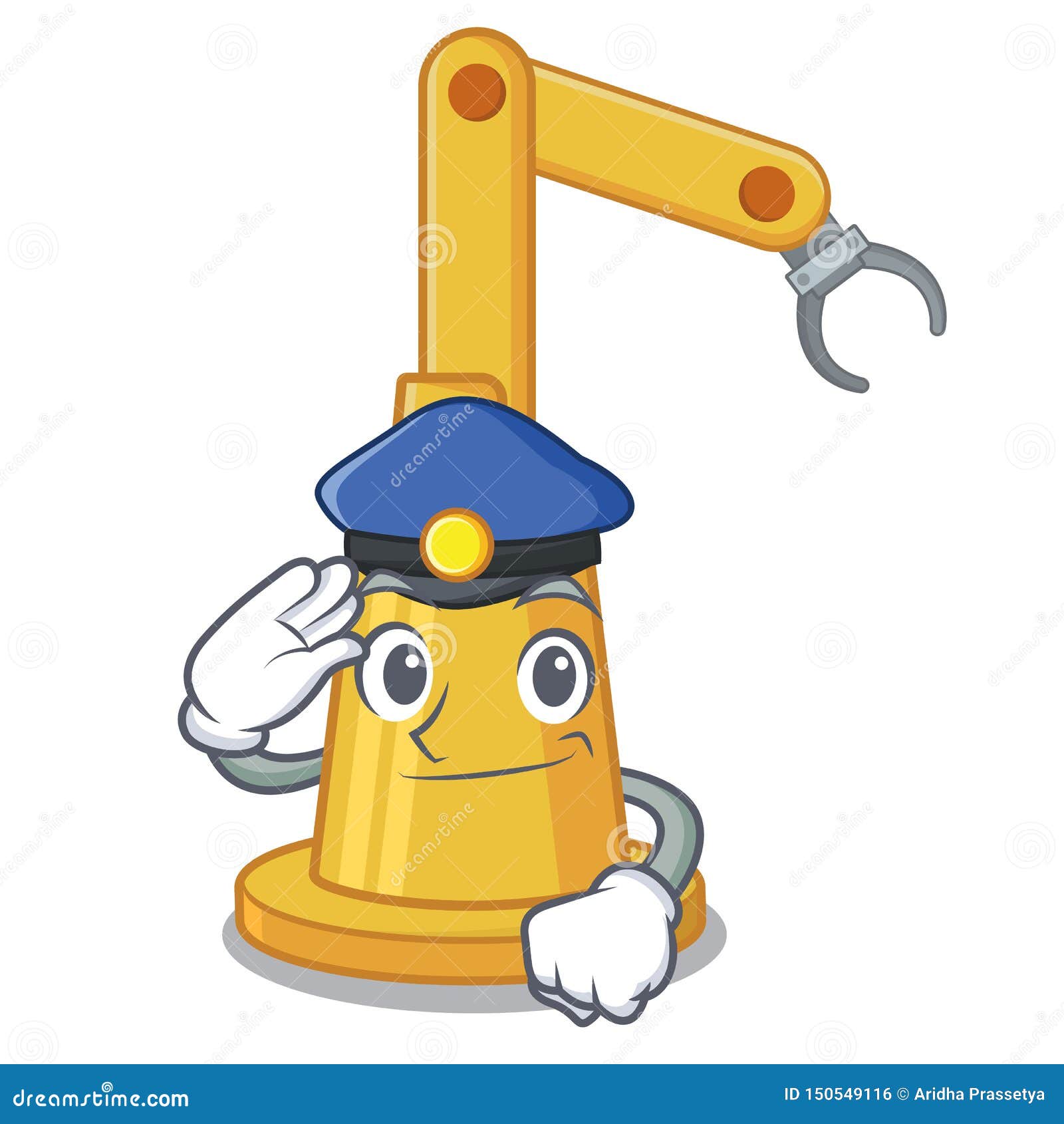 Police Assembly Automation Machine Isolated the Mascot Stock Vector ...
