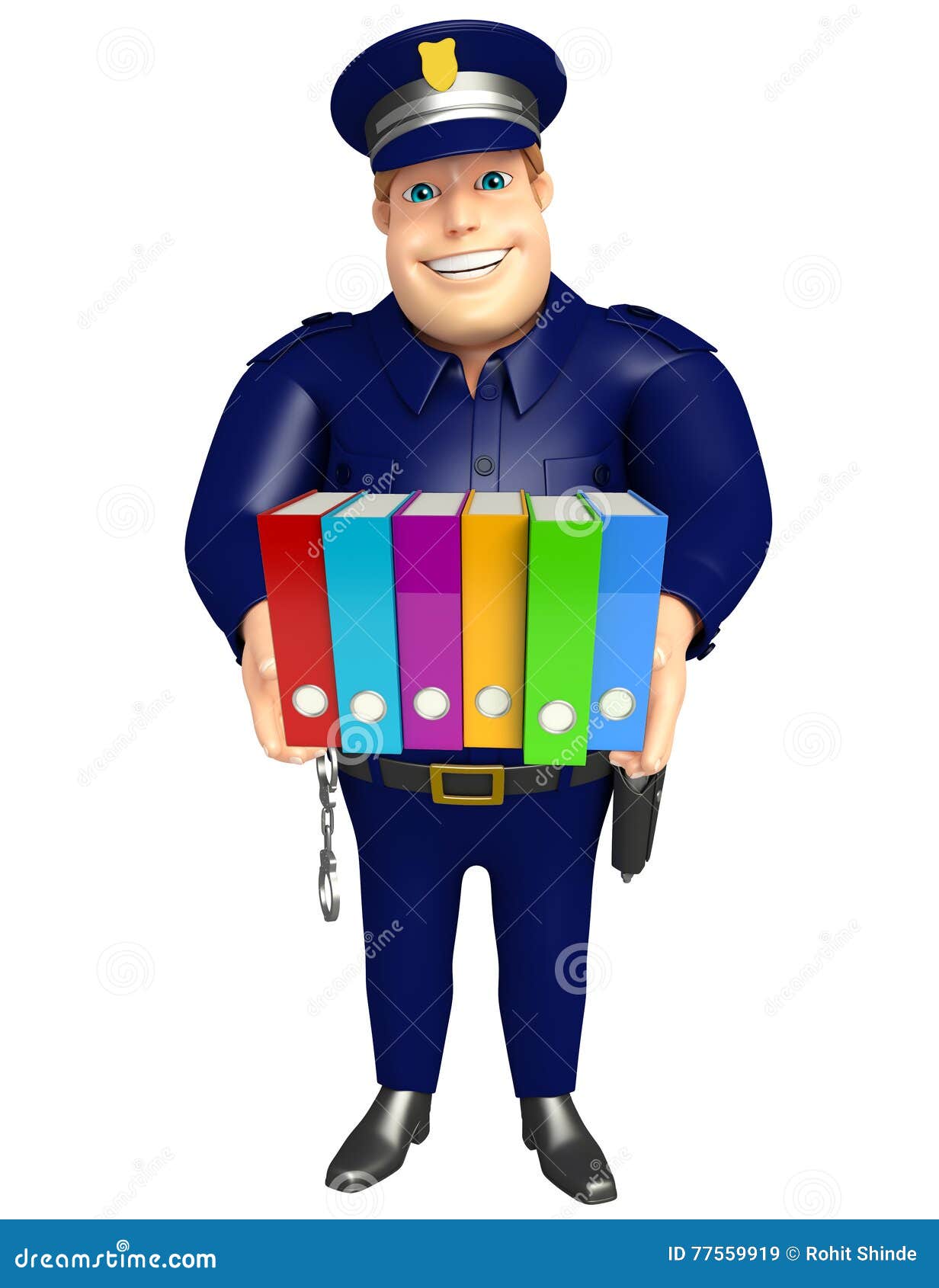 Police avec des dossiers illustration stock. Illustration of sécurité ...