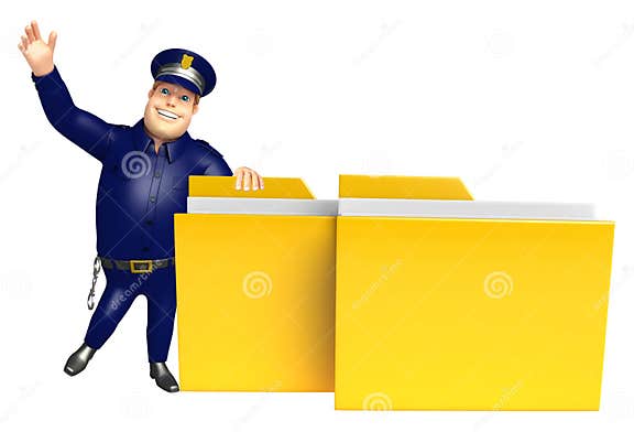 Police avec le dossier illustration stock. Illustration du masculin ...